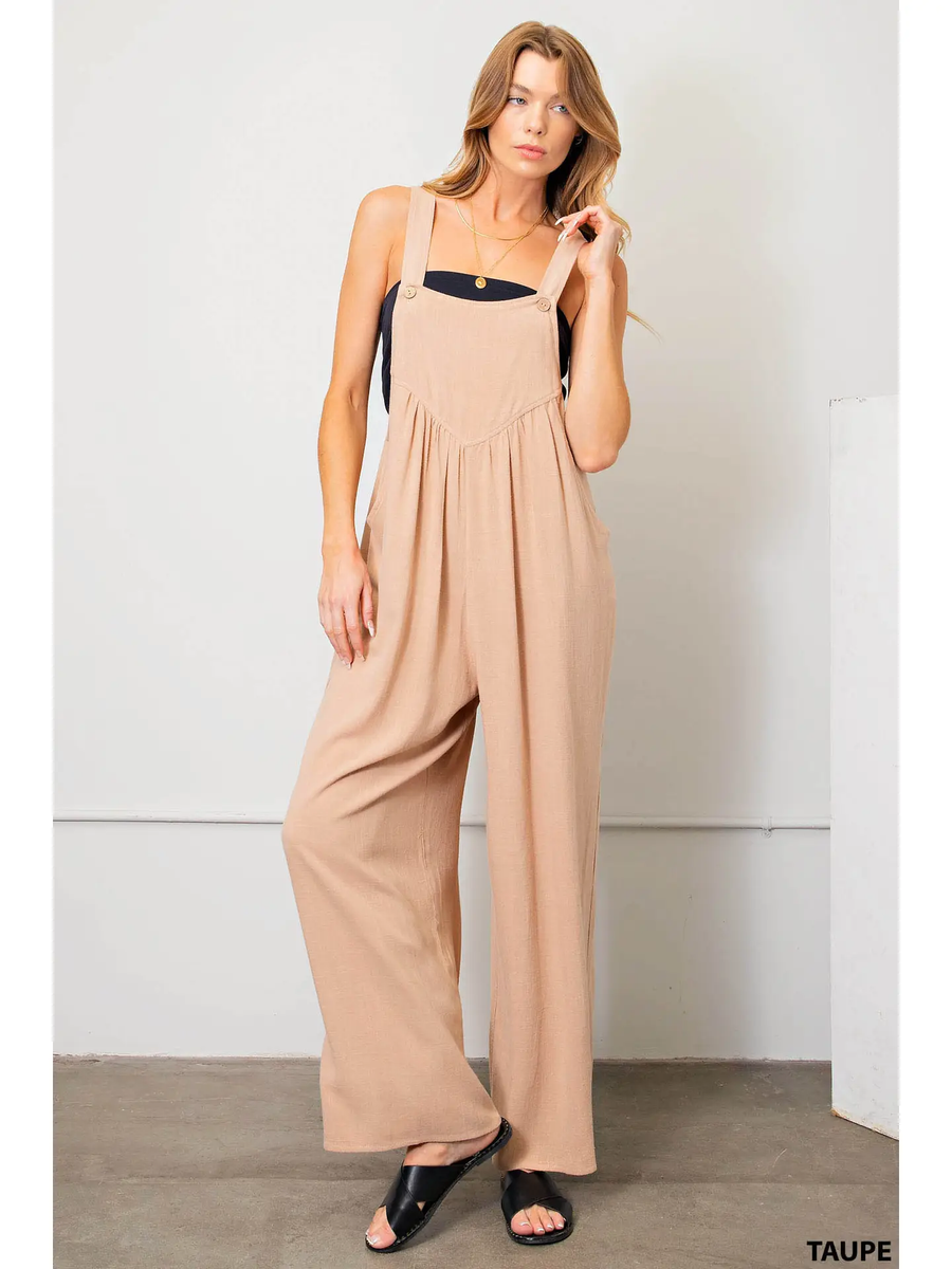 FINAL SALE Taupe Linen Blend Overalls – Fenwick Float-ors