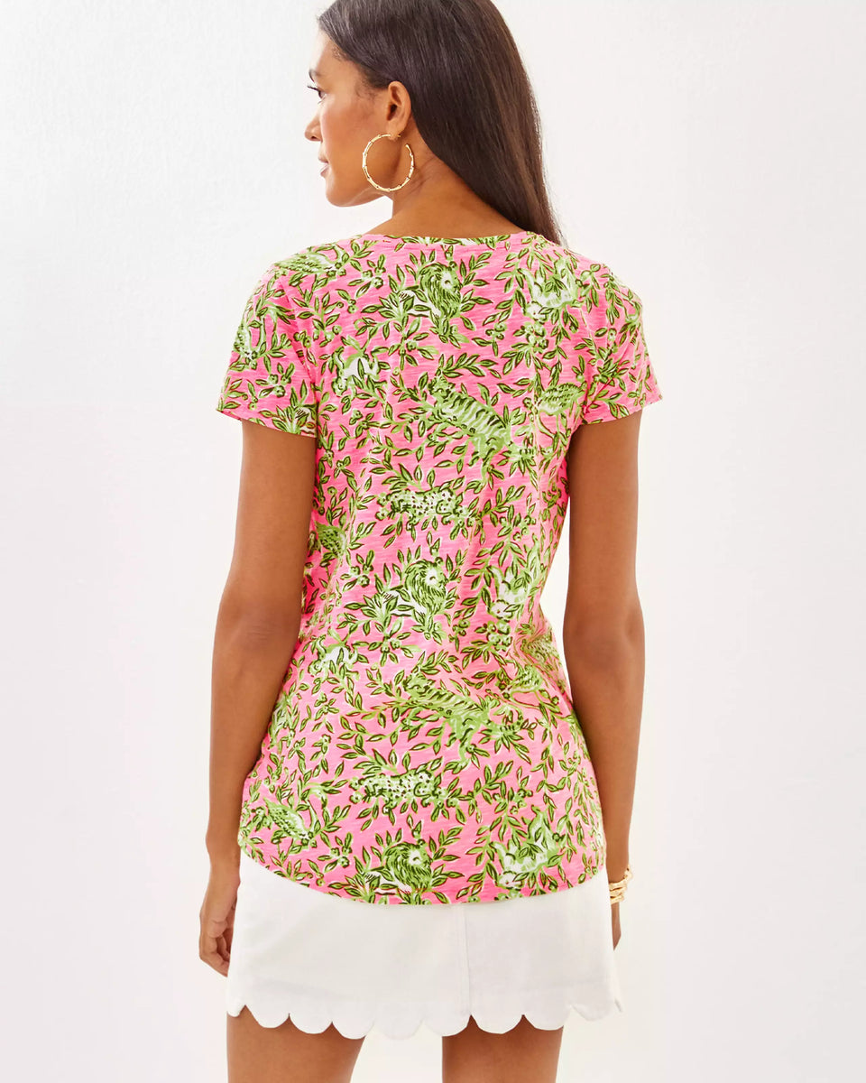 Lilly Pulitzer Etta Scoop Neck Top Rousseau Pink Mane Character Energy ...