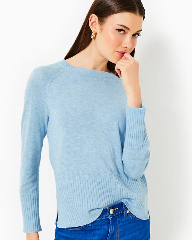 Lilly Pulitzer Salima Sweater Heathered Bonaire Blue – Fenwick Float-ors