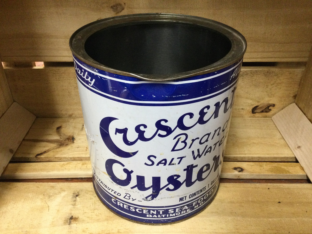 Vintage Oyster Can with Lid (single one gallon can) Crescent Brand - F ...