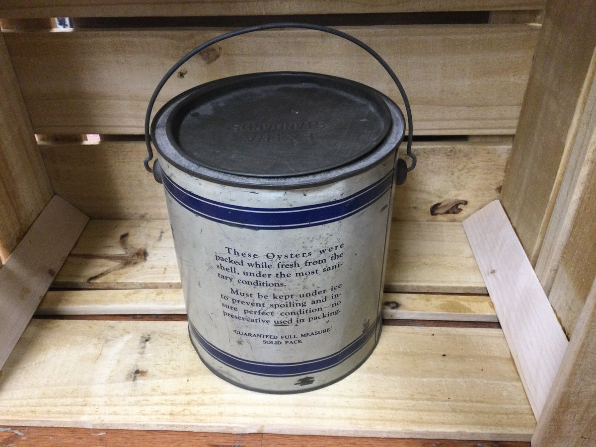 Vintage Oyster Can with Lid (single one gallon can) Blue Cross Brand ...
