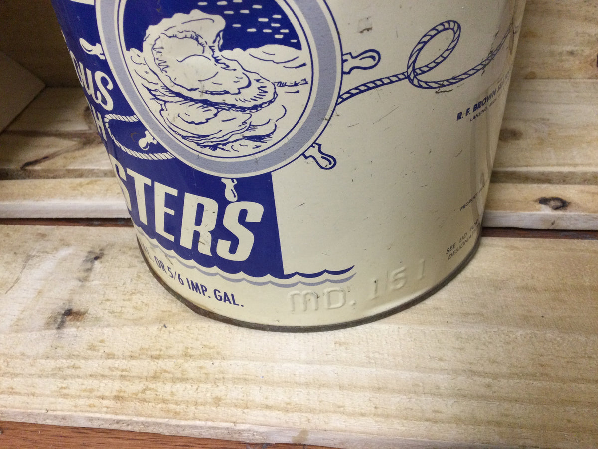 Vintage Oyster Can with Lid (single one gallon can) Cream O'Sea Brand ...