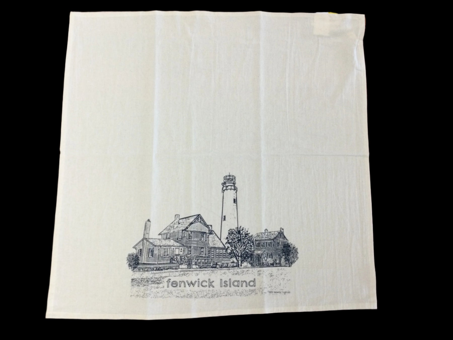 Fenwick Island Lighthouse Sketch - Ecru Flour Sack Towel – Fenwick ...