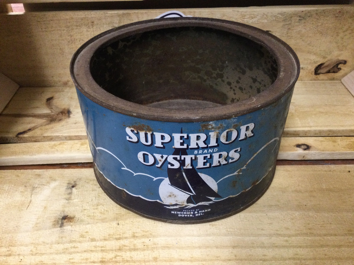 Vintage Oyster Can with Lid (single - one half (1/2) gallon can) Super ...