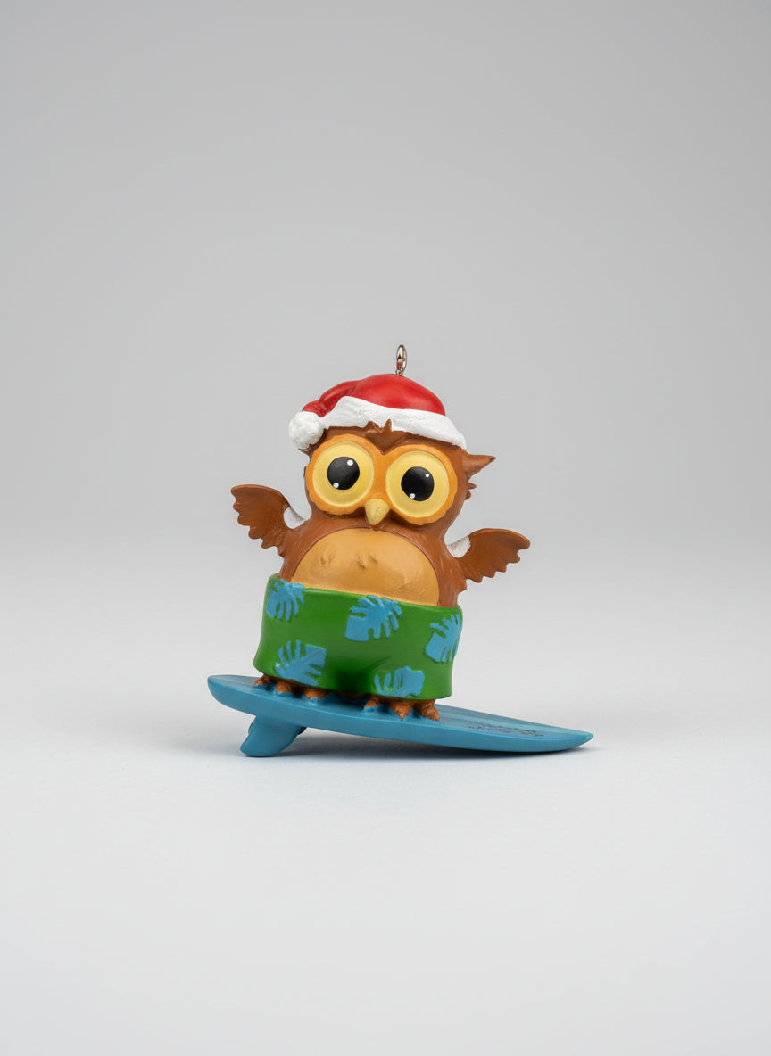 Resin Ornament - Surfin' Owl (Fenwick Island, DE) – Fenwick Float-ors