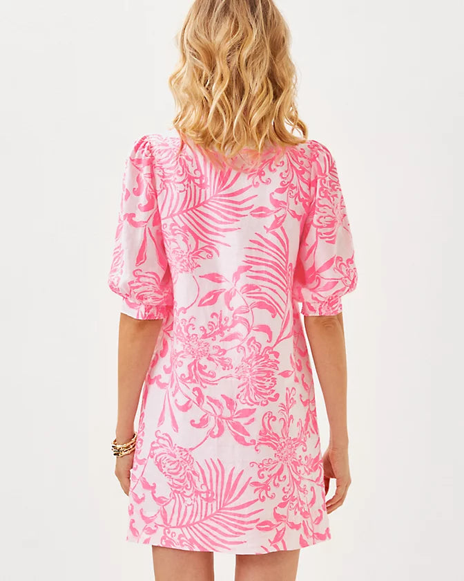 Lilly Pulitzer Mialeigh Linen Dress Rousseau Pink Glisten In The Sun ...