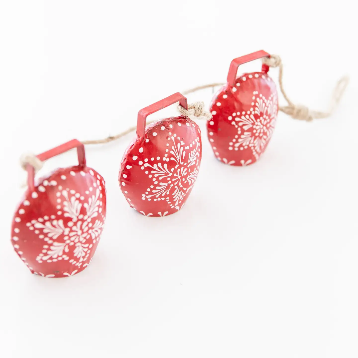 Red Hand Painted 3 Cow Christmas Bell Cluster – Fenwick Float-ors