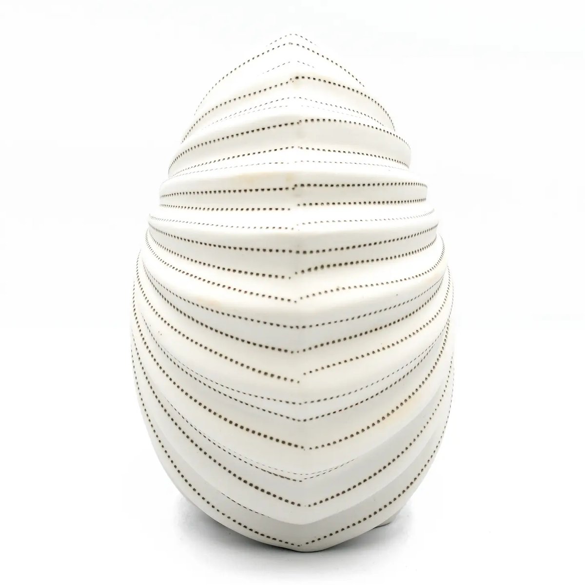 Handcrafted Palm Dotted Brown on White Porcelain Shell Vase - Medium ...