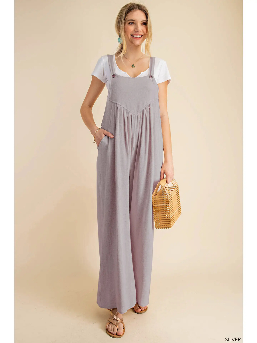 FINAL SALE Silver Linen Blend Overalls – Fenwick Float-ors