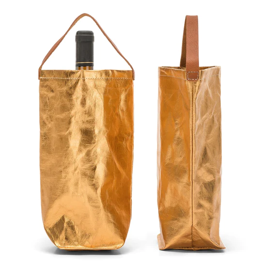 FINAL SALE - Wine Bag in Metallo Gold – Fenwick Float-ors