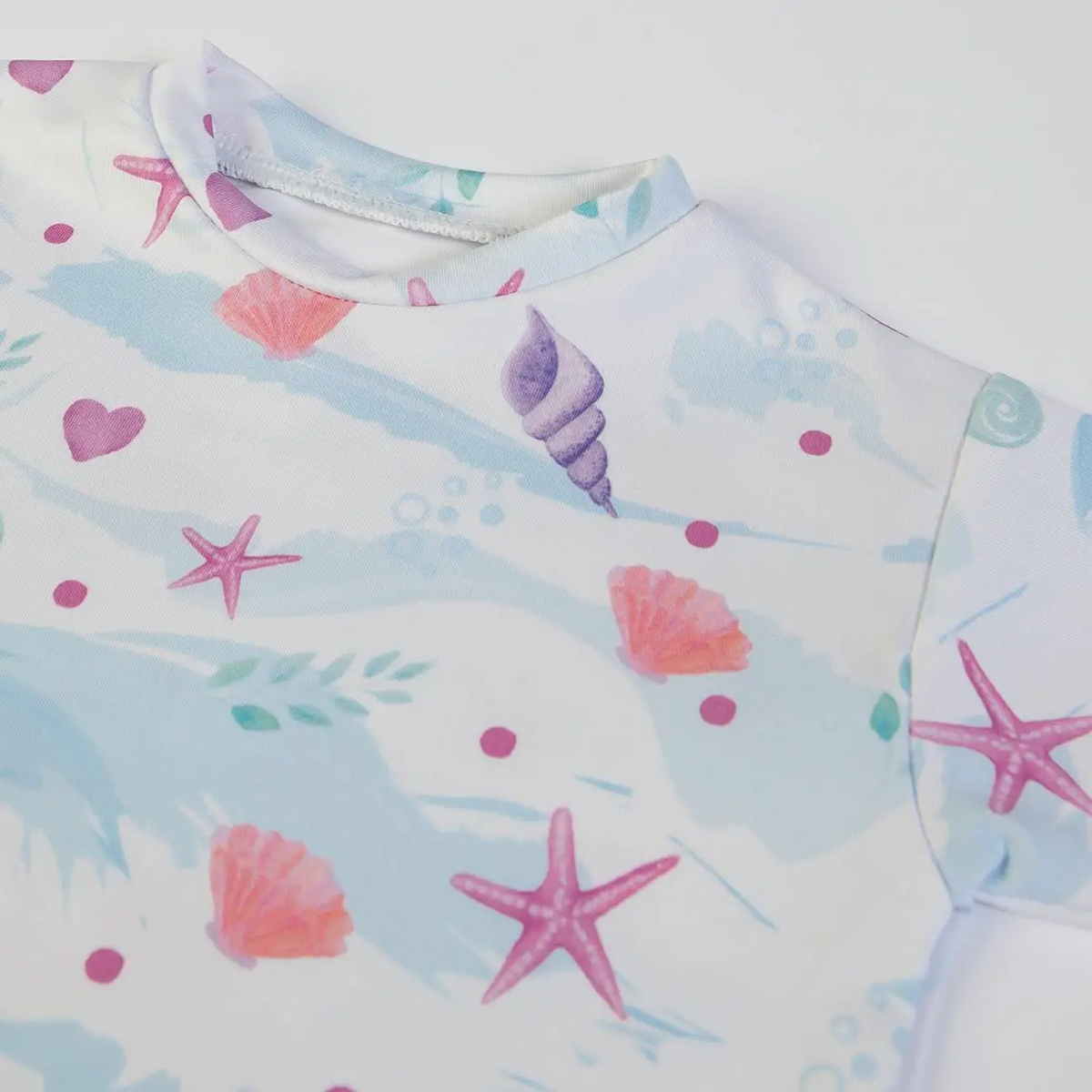 Pink and Purple Shells Rash Guard T-Shirt - UPF 50+ – Fenwick Float-ors