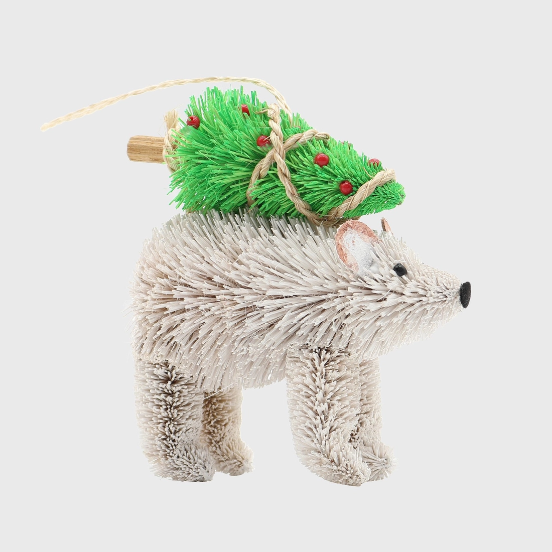 Polar Bear Bristle Brush Christmas Ornament – Fenwick Float-ors